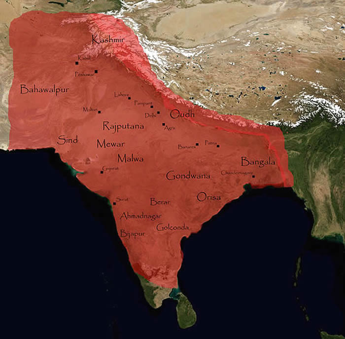 Picture Information Map Of Mughal Empire