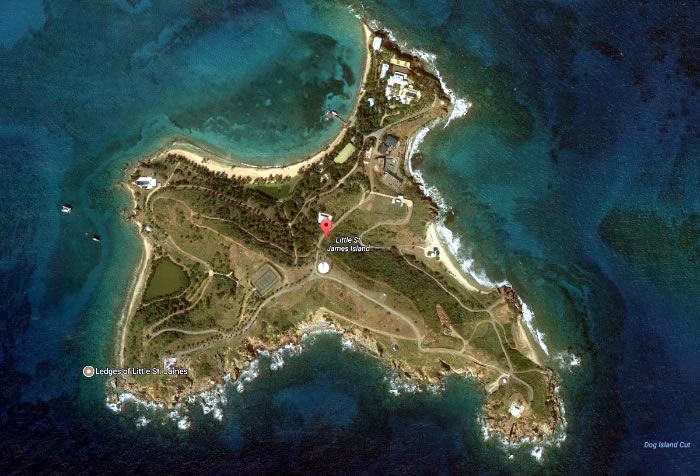 Picture Information Satellite View Of Little Saint James Island